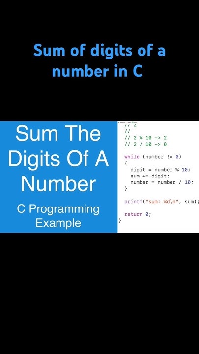 Calculate The Sum Of Digits Of A Given Number From The User In C