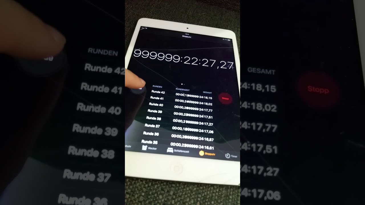 Ipad timer ticks from 999999hrs to 1 million hours. What will happen ...