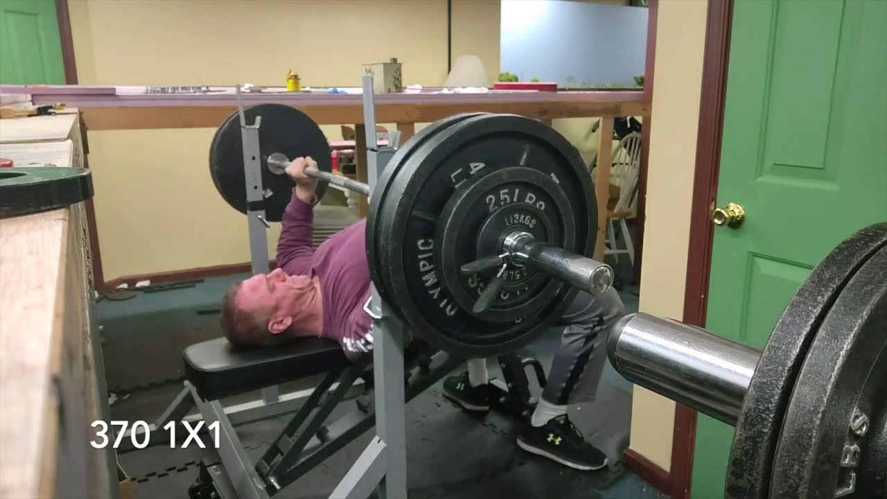 Bench Press 370 pounds 1x1 - YouTube