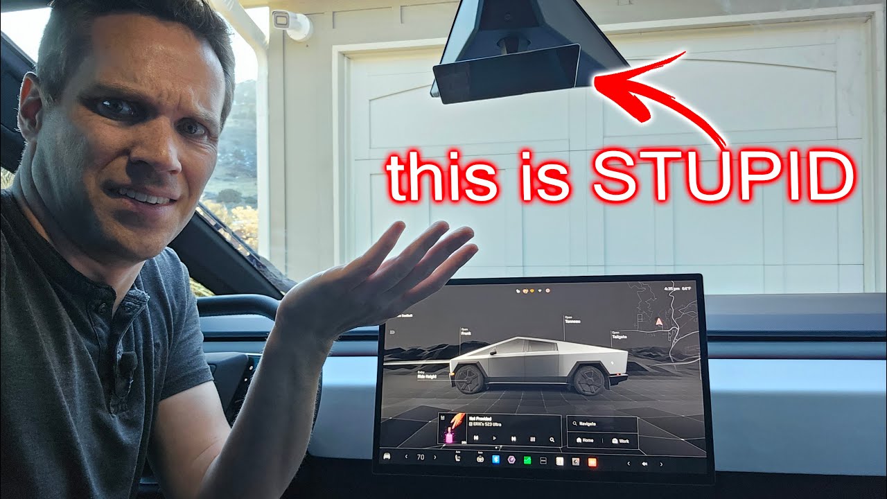 Tesla Cybertruck Rear View Mirror is WORTHLESS. How to Remove it! - YouTube