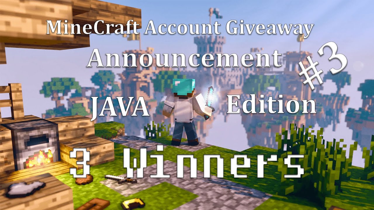 💎 MineCraft Account Giveaway JAVA Edition | 3 Winners : Free Mojang ...