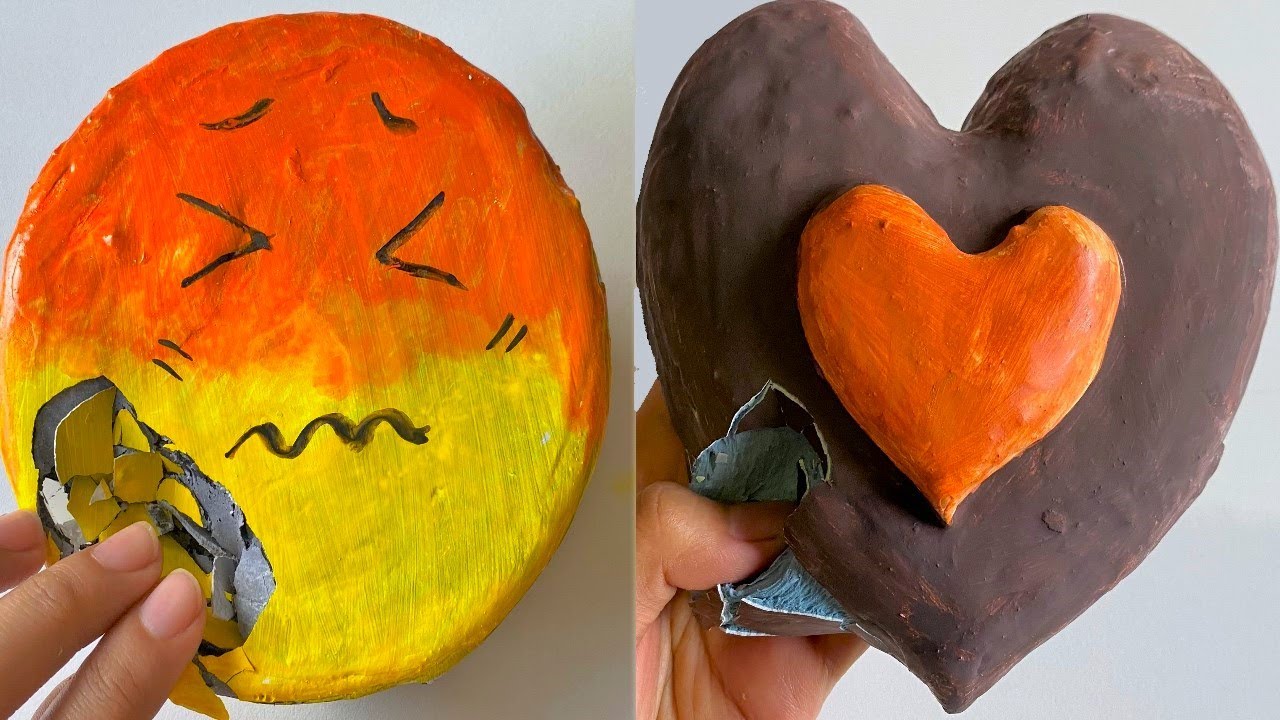 Plaster Clay Cracking & Slime Sculpture - YouTube