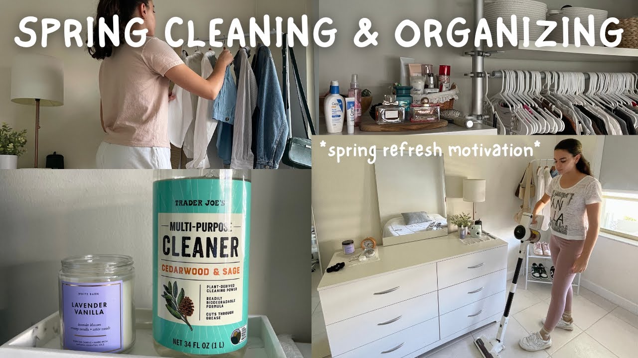 spring cleaning & organizing my space *motivating spring refresh* - YouTube