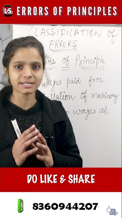 ERROR OF PRINCIPLES | TYPES OF ERRORS | ACCOUNTING | AFB EXAM 2022 ...