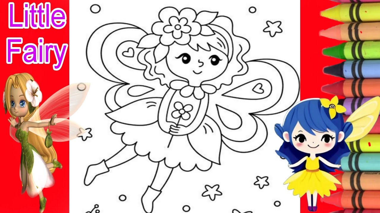 Learn How To Colour Cute Little Fairy Step by step for kids/coloring ...