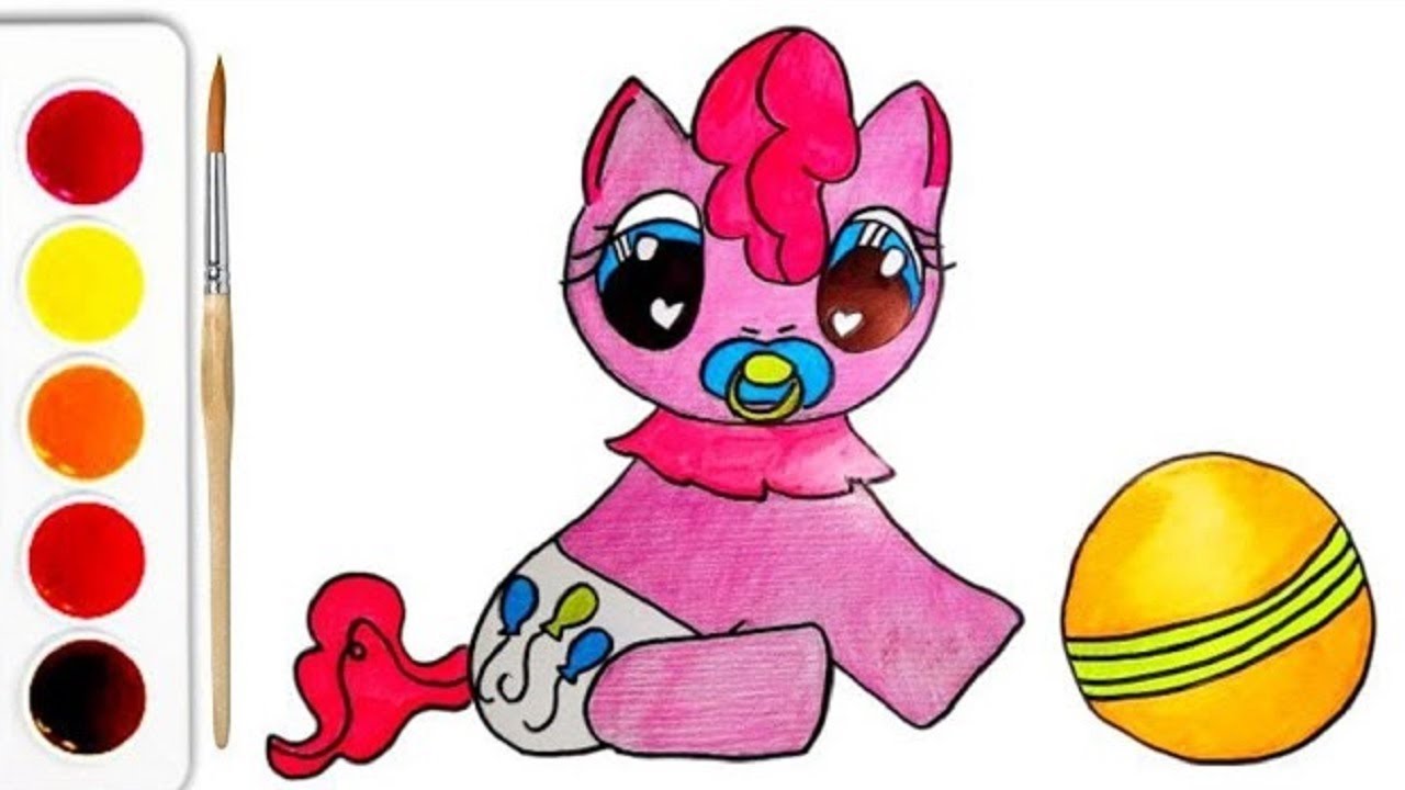 HOW TO DRAW BABY PINKIE PIE | Drawing and coloring for kids - YouTube