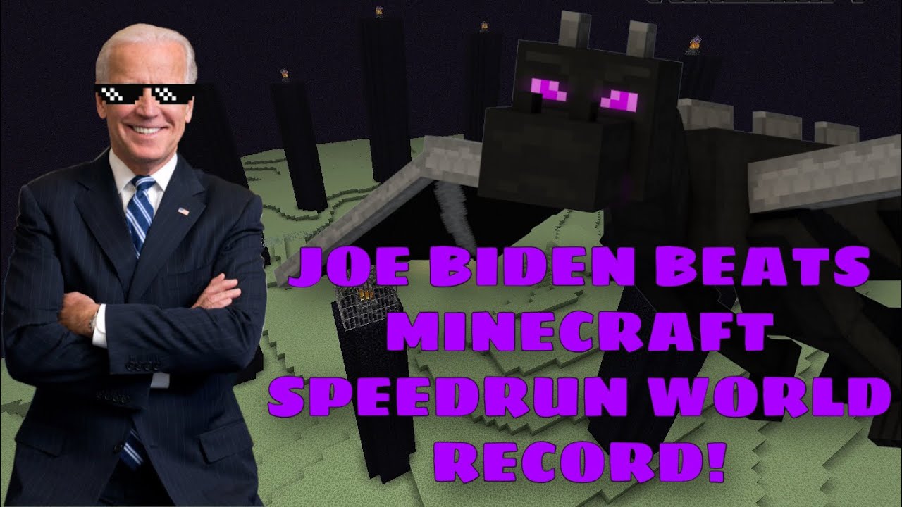 JOE BIDEN SPEEDRUNS MINECRAFT (WORLD RECORD!) (INSANE LUCK!) | Joe ...