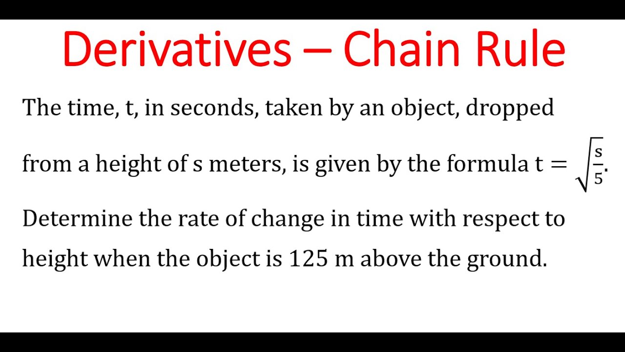 Finding RATE Of Change In Time With Respect To Height - YouTube