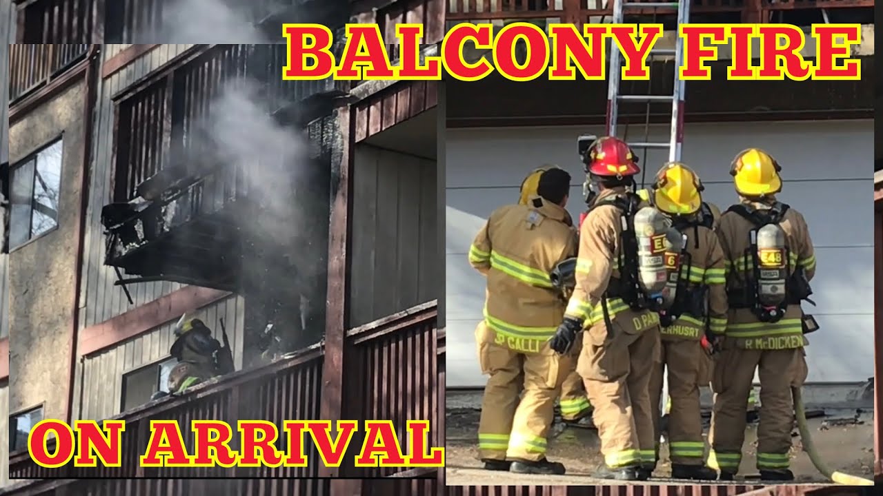 **BALCONY FIRE/ON ARRIVAL** Calgary Firefighters Attending A ...