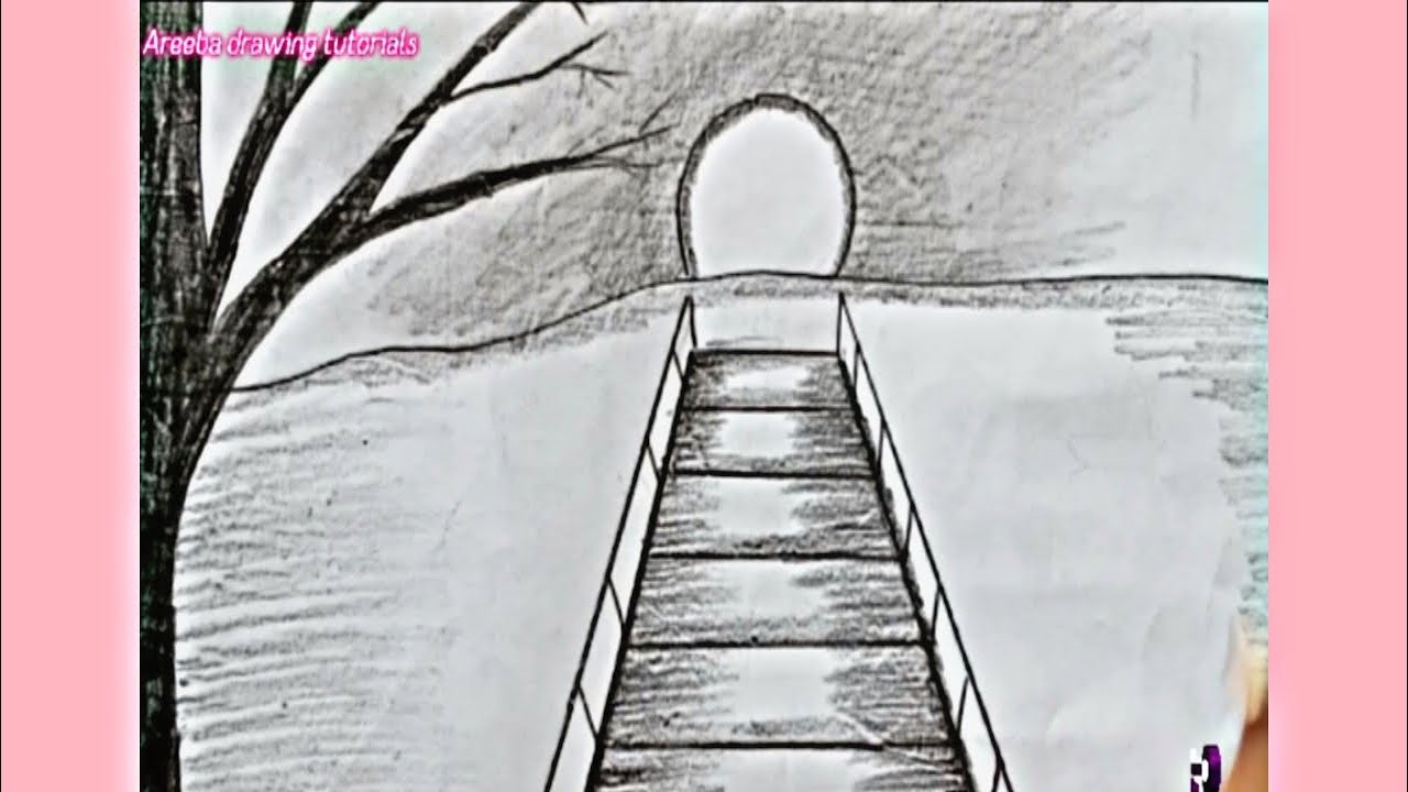 beautiful Drawing of Nature | How to draw sketch Of Nature Pencil ...