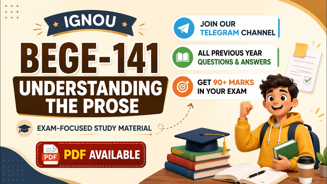 BEGE-141 UNDERSTANDING PROSE | LATEST GUESS PAPER FOR YOUR EXAM #ignou ...