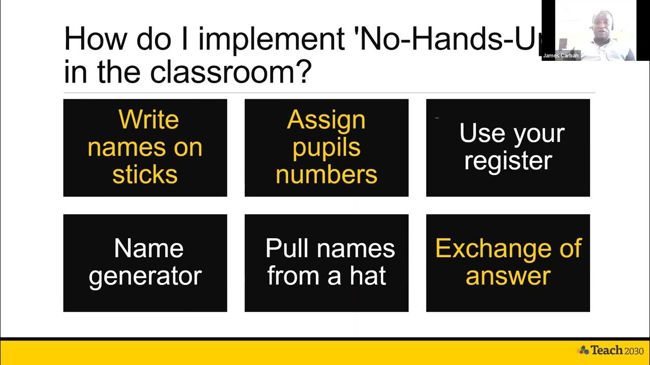 How to implement No Hands Up in your classroom? | Teach2030 Workshop - YouTube