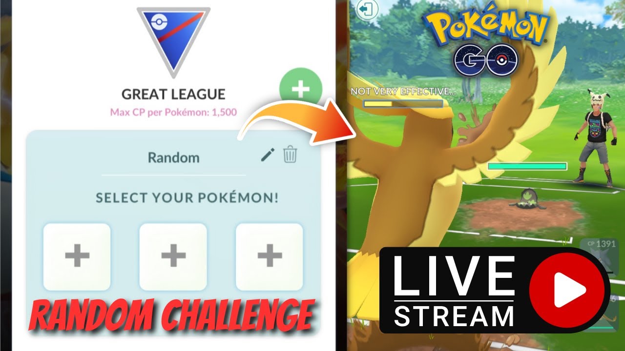 (Pokémon GO Live 🔴) Random Team PVP Challenge! - YouTube