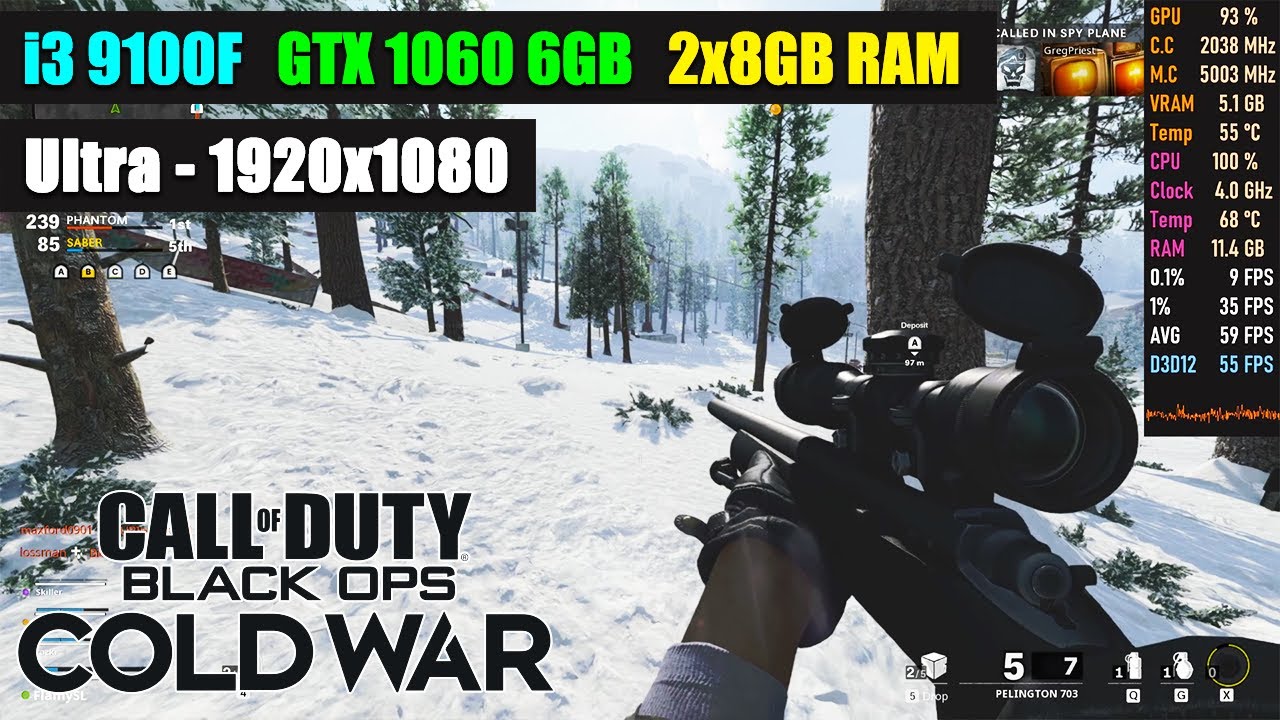 Call of Duty : Cold War — Core i3 9100F + GTX 1060 6GB — @ Alpine Map ...