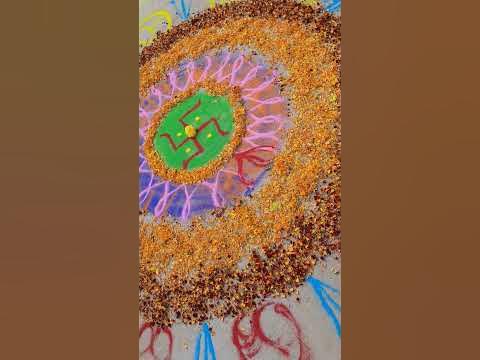 Flower rangoli iskcon - YouTube