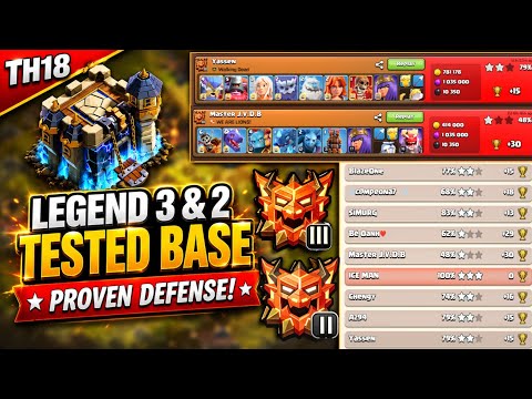 BEST TH18 Legend League Base 2026 🛡️ Tested Anti-3-Star Base | Legend 3 & 2 | Anti 3-Star Th18 | COC