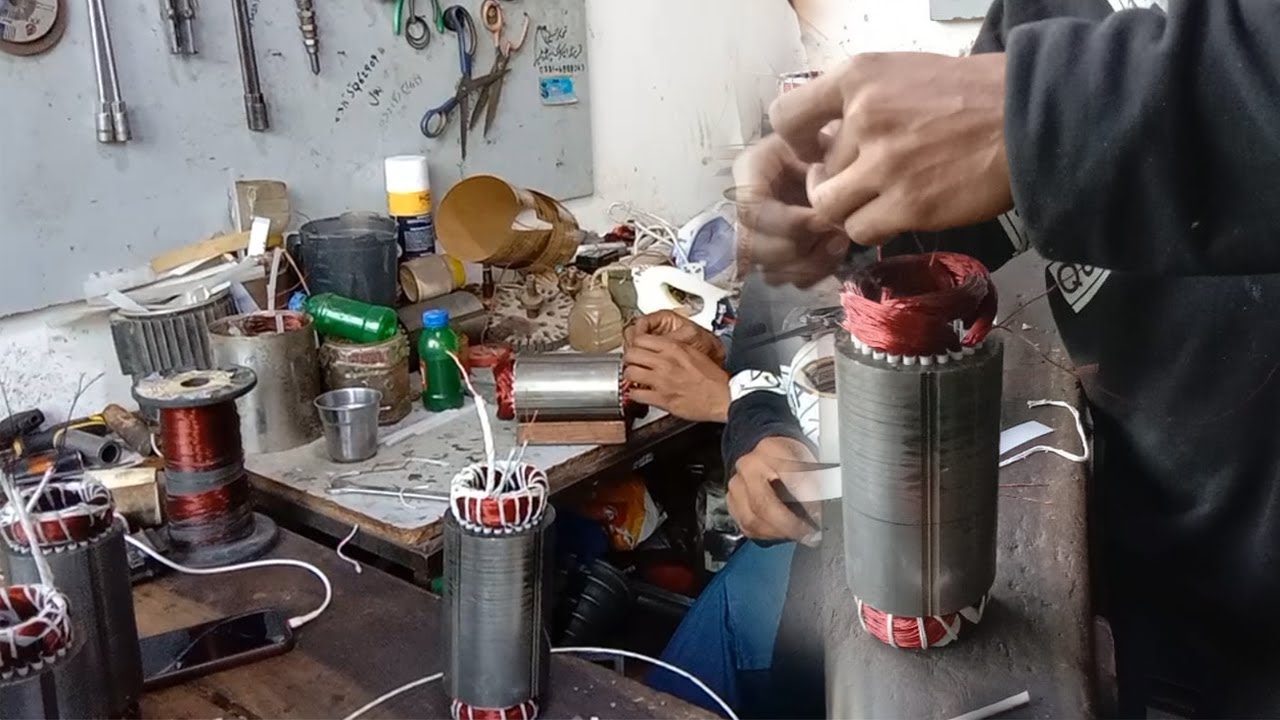 Incredible Domestic water pump motor rewinding repair capacitor ...