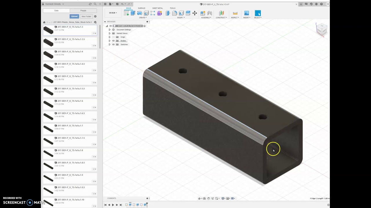 Changing the Length of a VersaFrame Model Using Push and Pull - YouTube