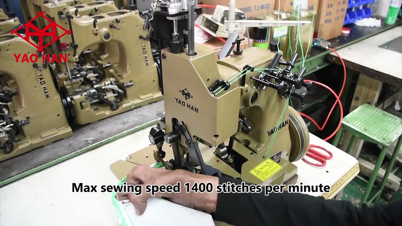 Yao Han U813A BULK BAG MAKING MACHINE 2-needle 4-thread - YouTube