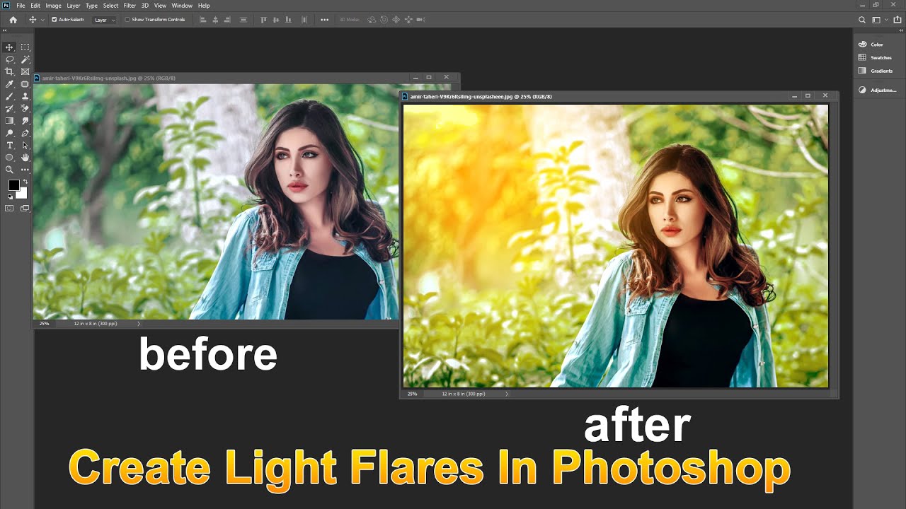 Create Light Flares In Photoshop || Photoshop me light flare kaise ...