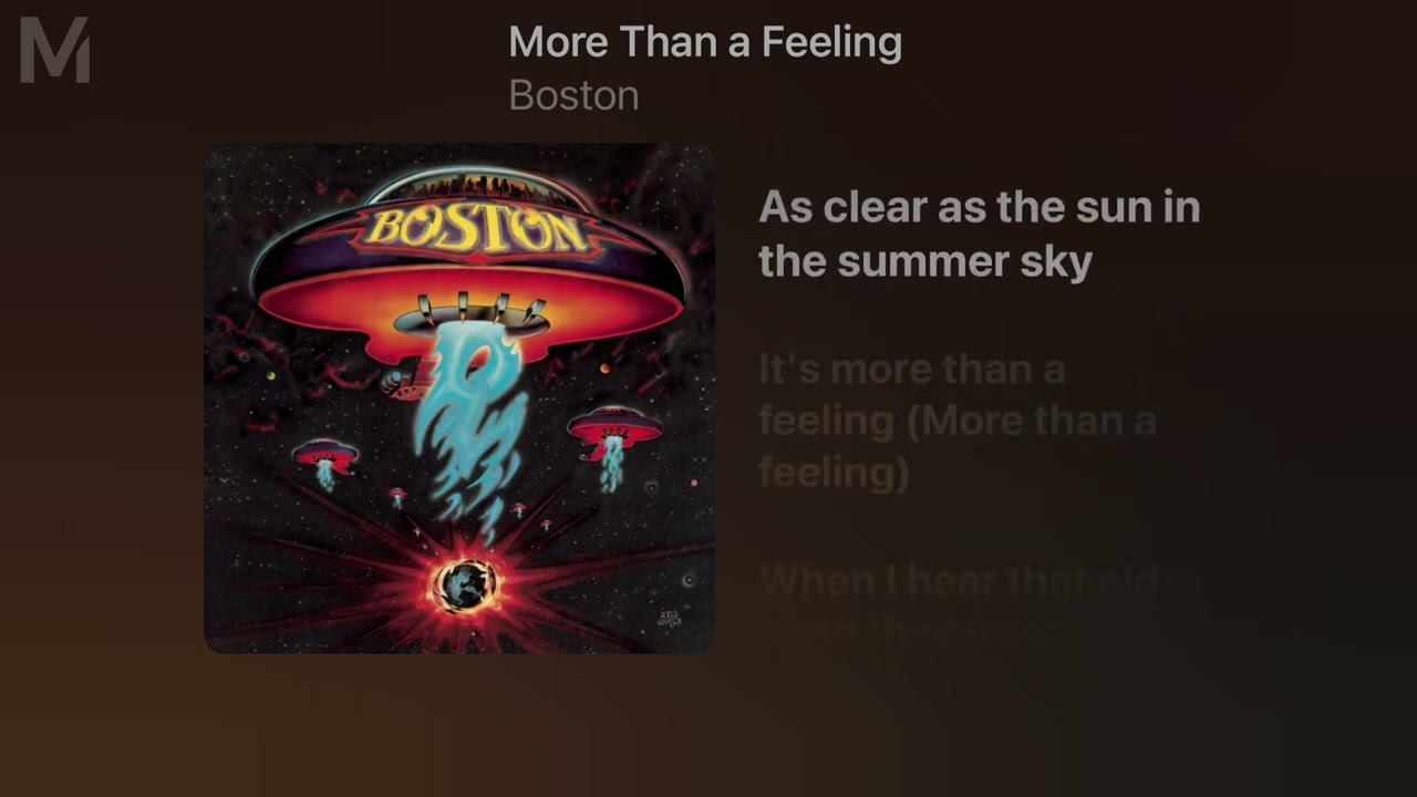 Boston - More Than a Feeling (Lyrics) - YouTube