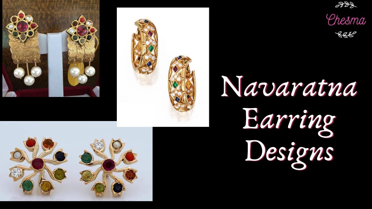 Navarathna earring designs | Part-2 | Navarathna jewellery | Chesma ...