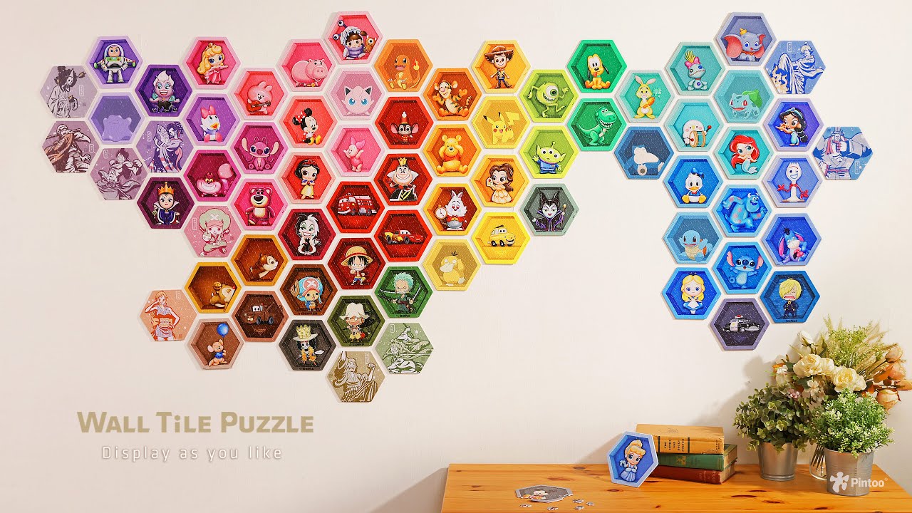 Wall Tile Puzzle 六角壁磚拼圖 ｜ Pintoo - YouTube