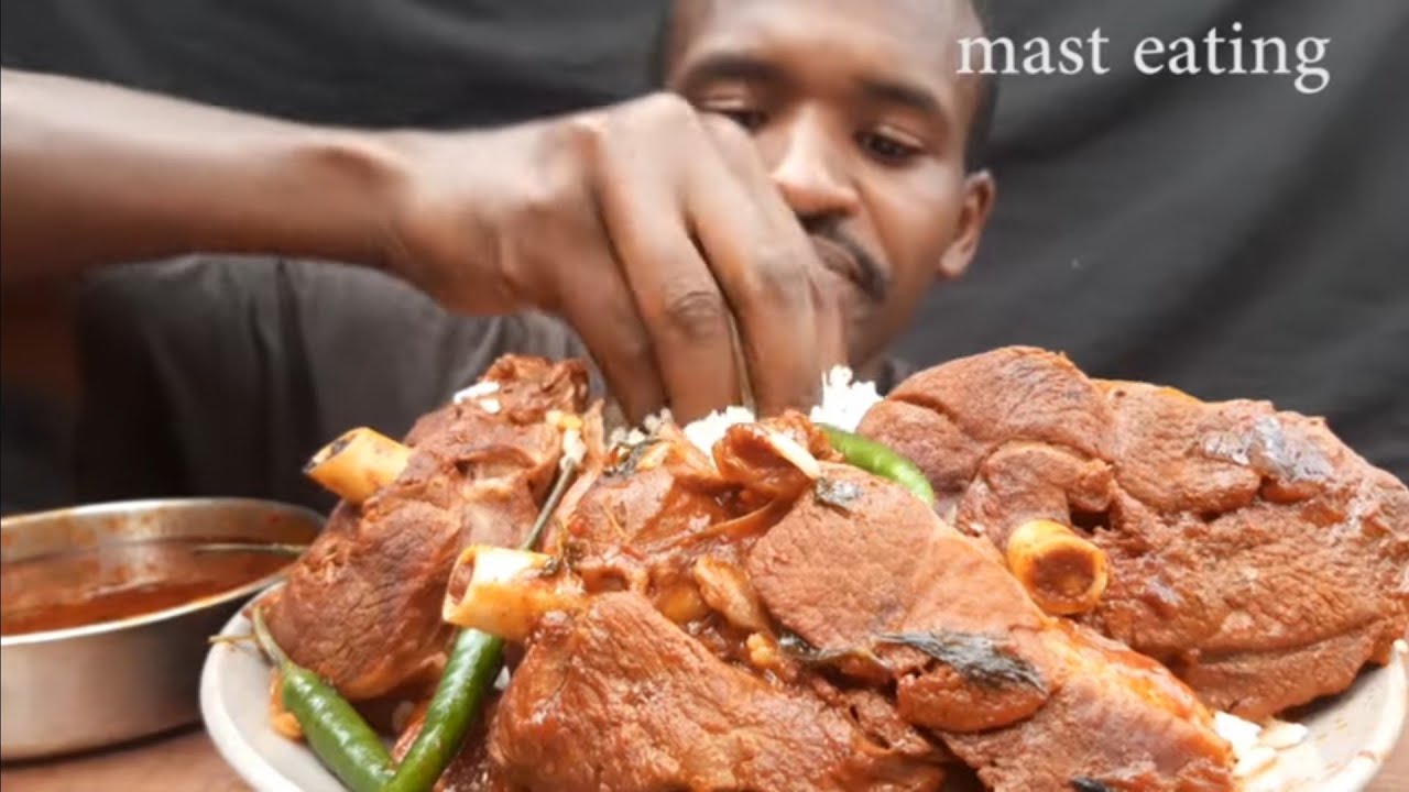 2KG HUGE SPICY MUTTON CURRY, MUTTON GRAVY, SALAD, RICE MUKBANG ASMR ...