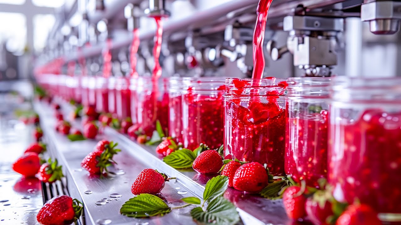 Inside Strawberry Jam Factory: How Strawberry Jam Is Made | Advanced ...