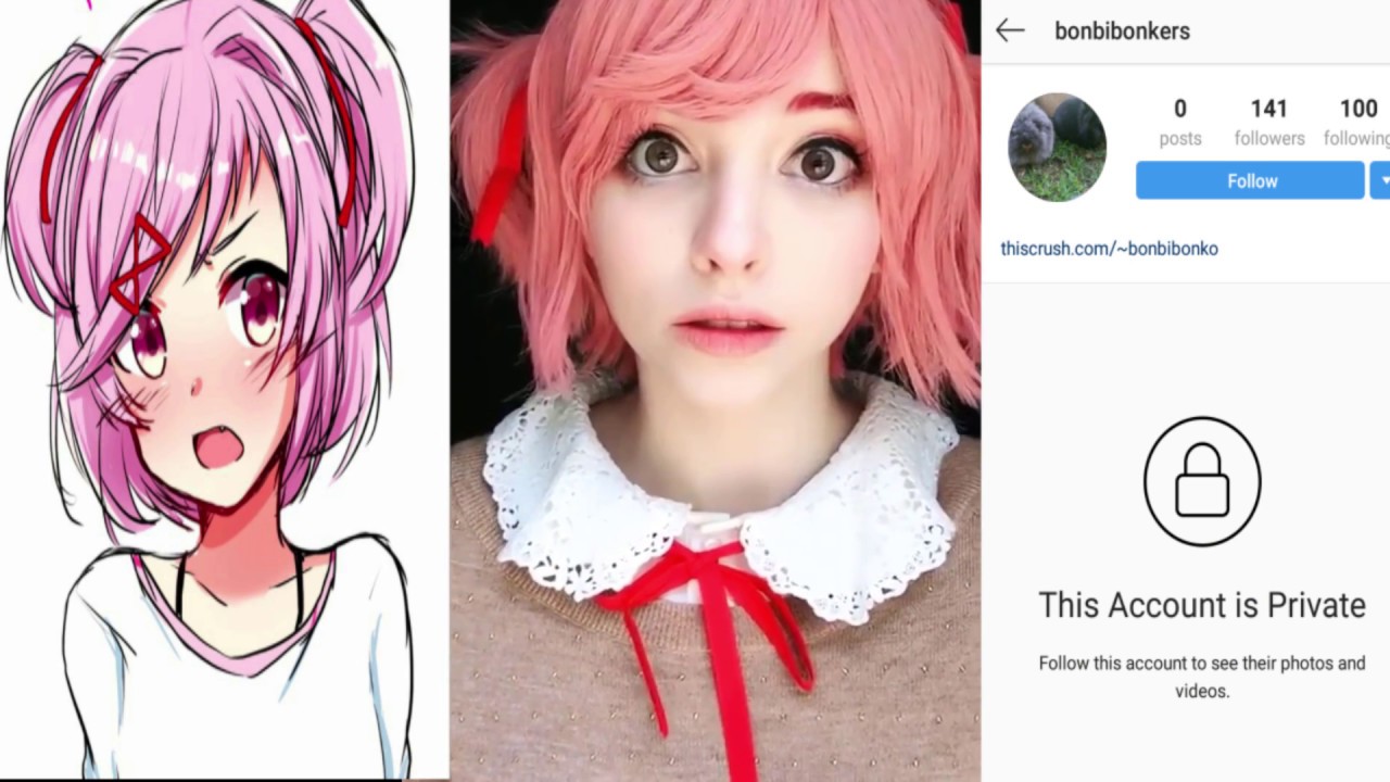 natsuki cosplays musical.ly/tik tok ddlc - YouTube