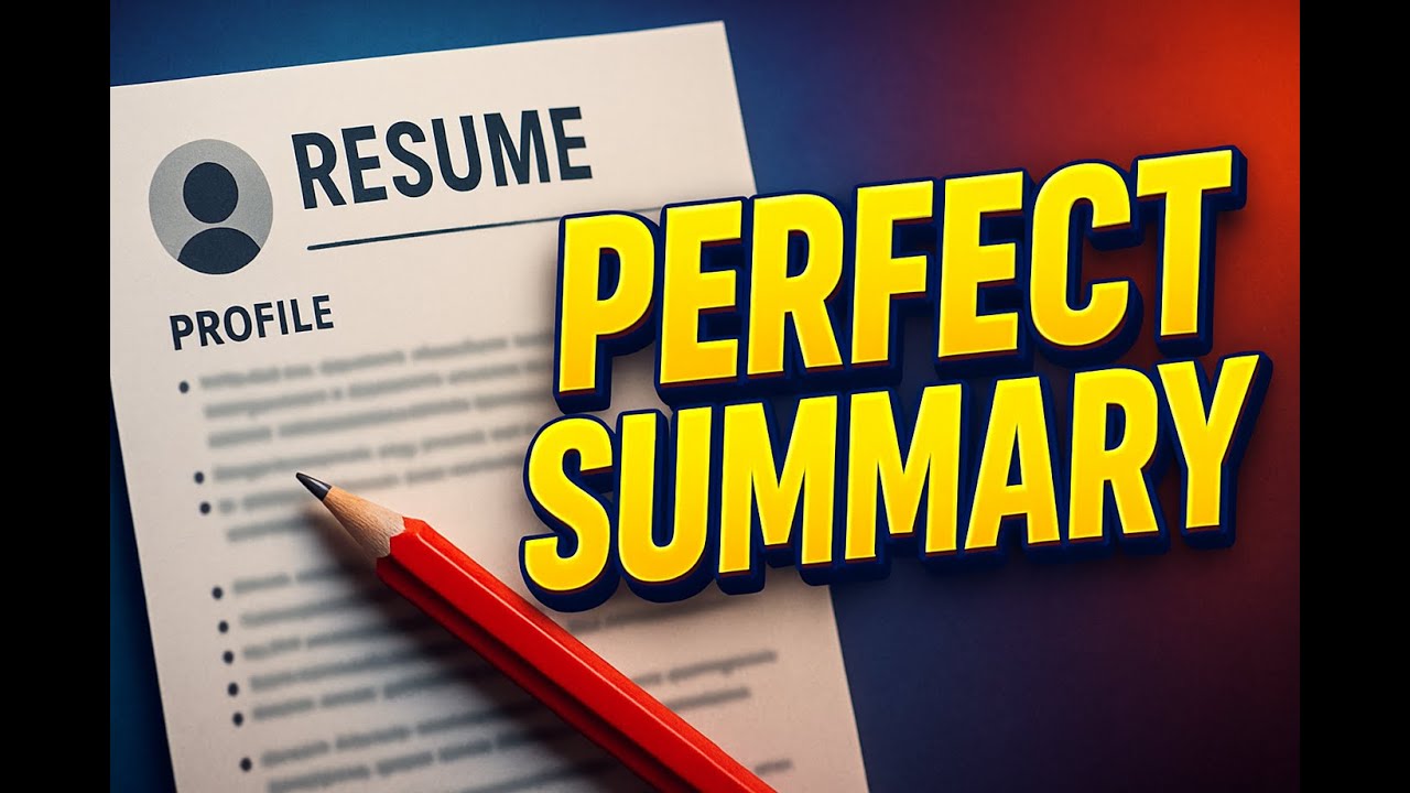 Top Class Resume Intro Summary Sample | Get Interviews #jobs - YouTube