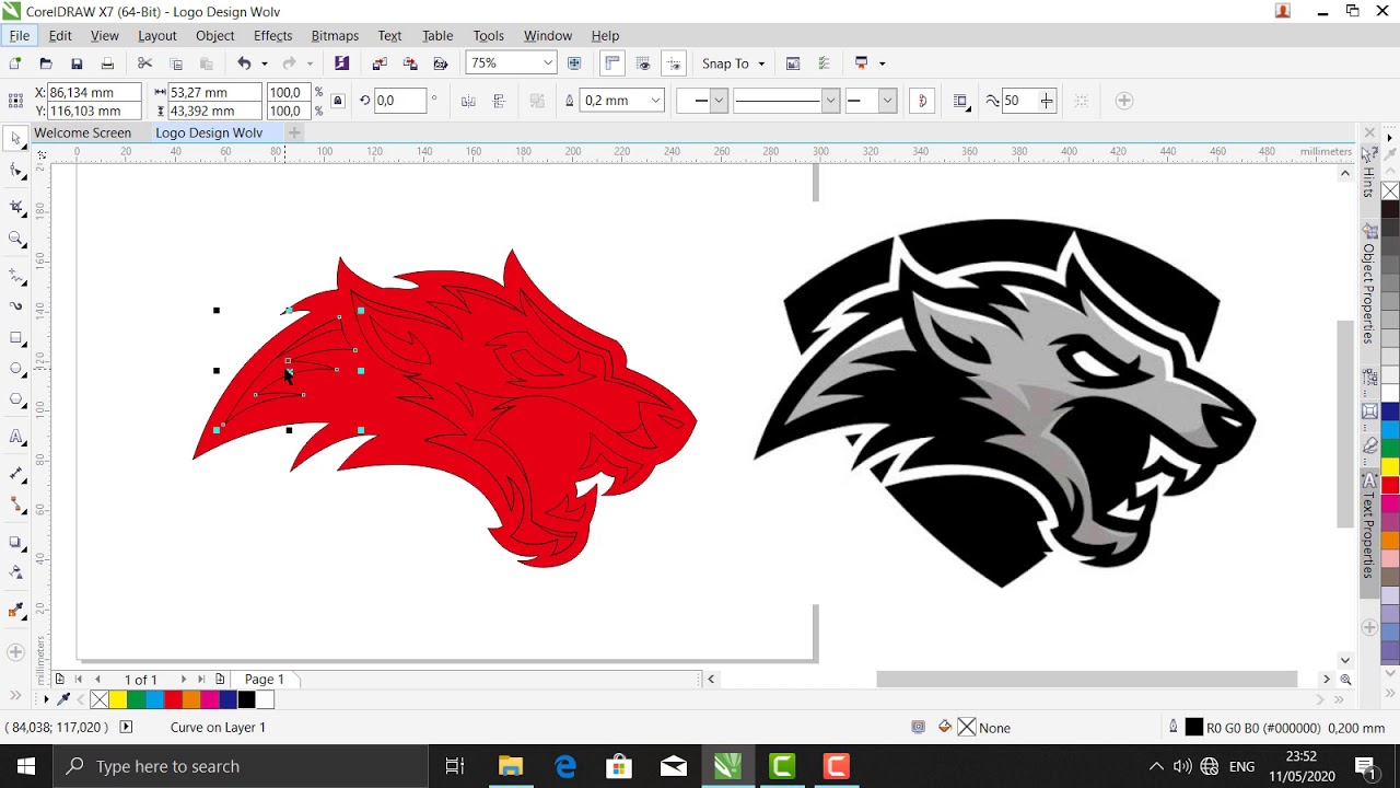 Tutorial Membuat Design Vector Srigala - Coreldraw - YouTube