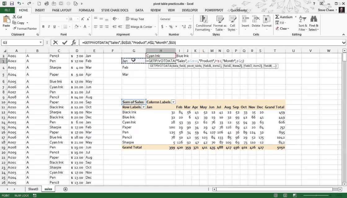 Understanding the GetPivotData Formula in Excel - YouTube
