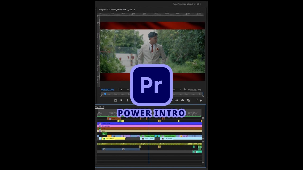Wedding video timeline | Power Intro | Adobe Premiere Pro timeline ...