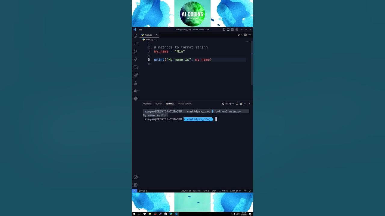 Format String Trong Python 😍 Shorts Python Pythonforbeginners Pythontutorial Chatgpt