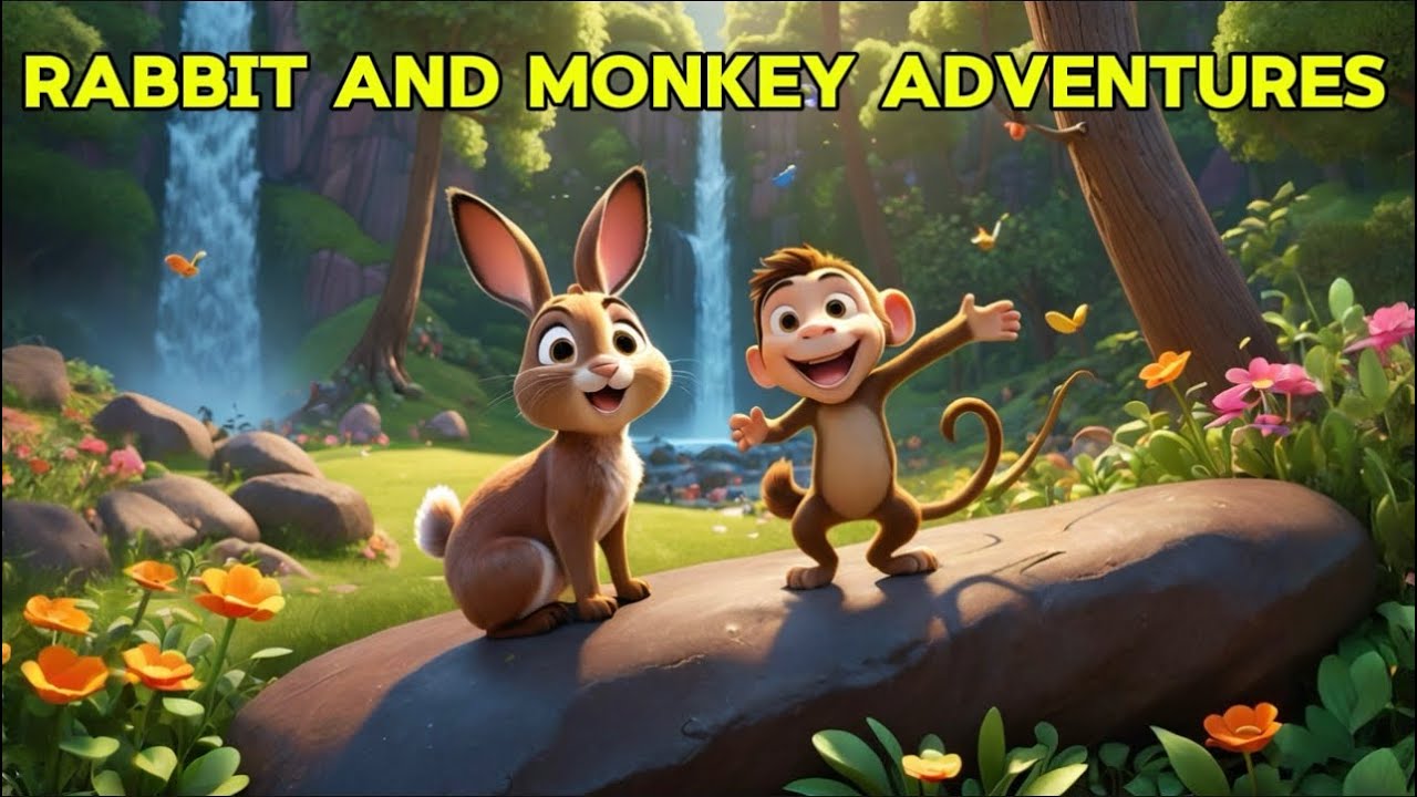 Rabbit and Monkey Adventures | Short English Stories For Kids | Bedtime ...