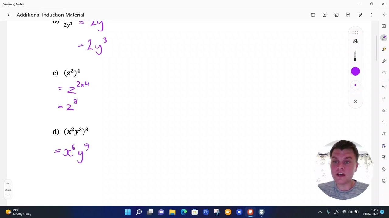 Lesson 1 Laws of Indices Example 1 - YouTube