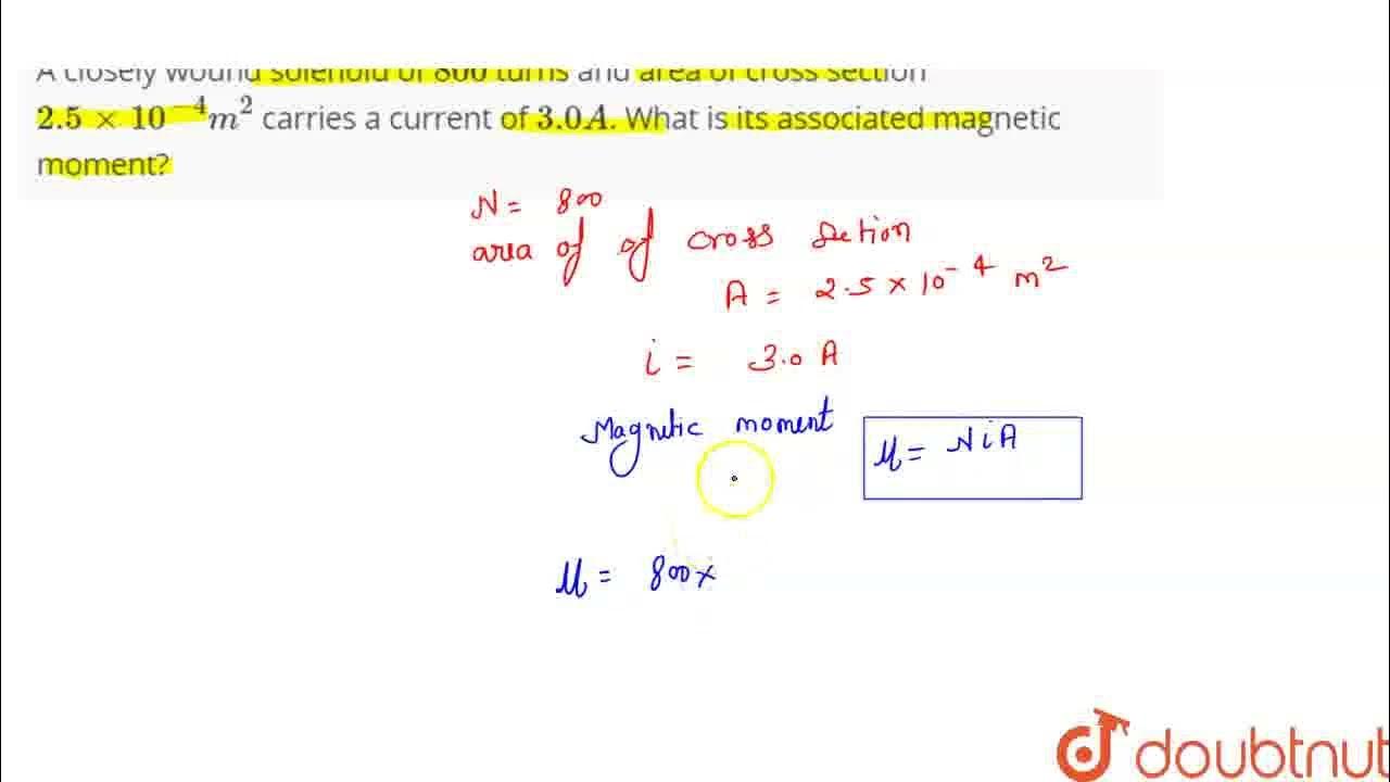 A closely wound solenoid of 800 turns and area of cross section 2 ...