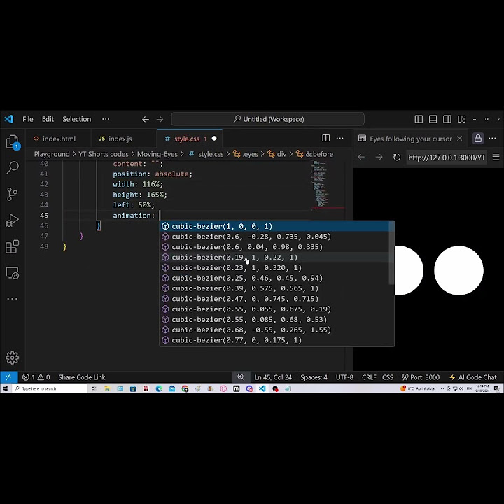 Eyes following cursor with HTML, CSS and Javascript - YouTube