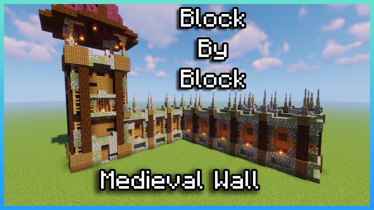 How to Build a Medieval Wall Block by Block (Minecraft) - YouTube