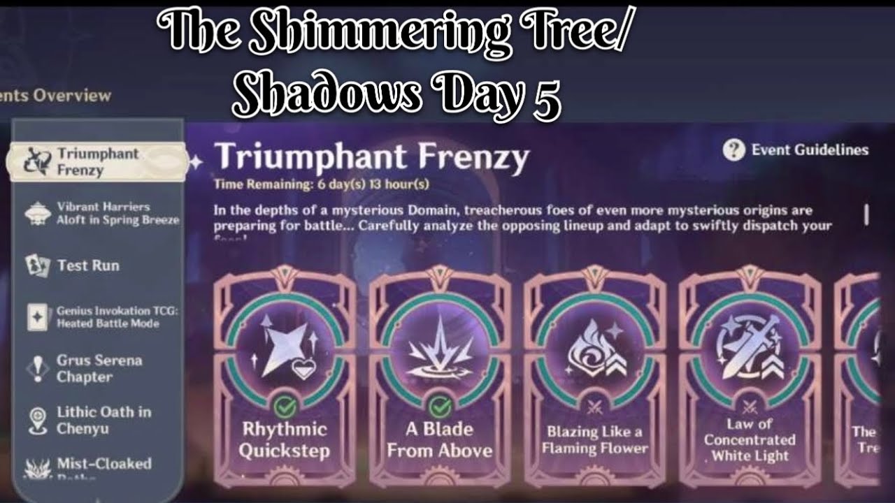 The Shimmering Tree/ Shadows Complete Day 5 - YouTube