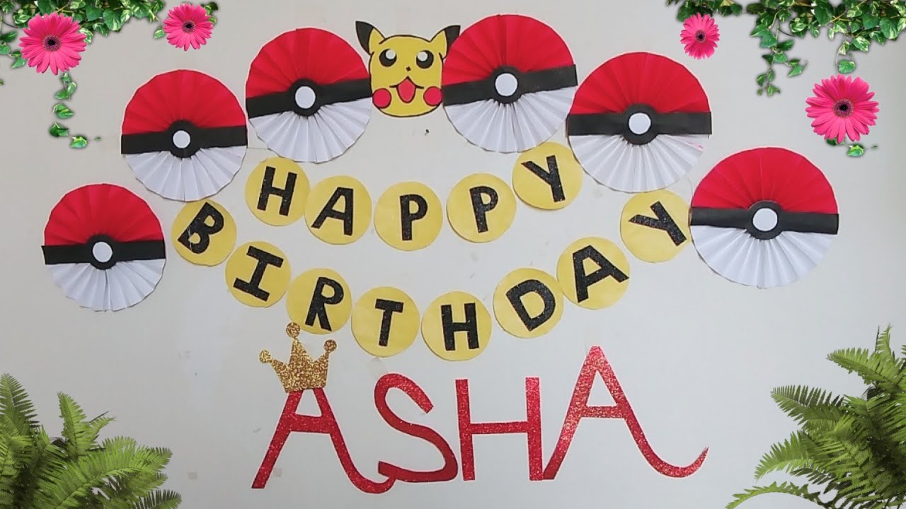 Pokemon Pikachu Theme Birthday Party Decoration | Very Easy Birthday ...