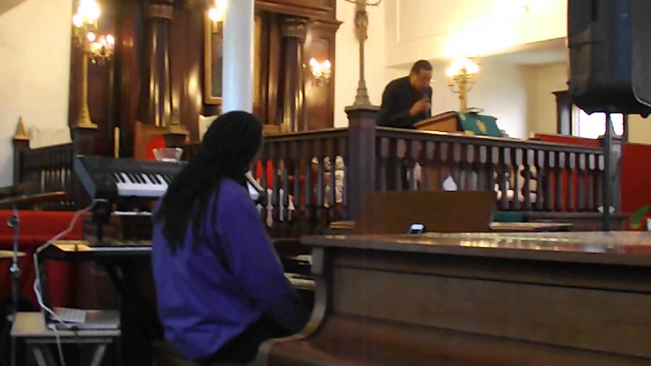 Pastor Keith Magee preaching at Mt. Calvary Holy Church of America ...