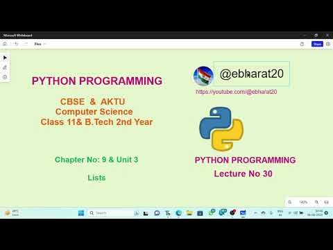 Lists in Python || Python|| CBSE 11th Class|| B.Tech 2nd Year AKTU ...