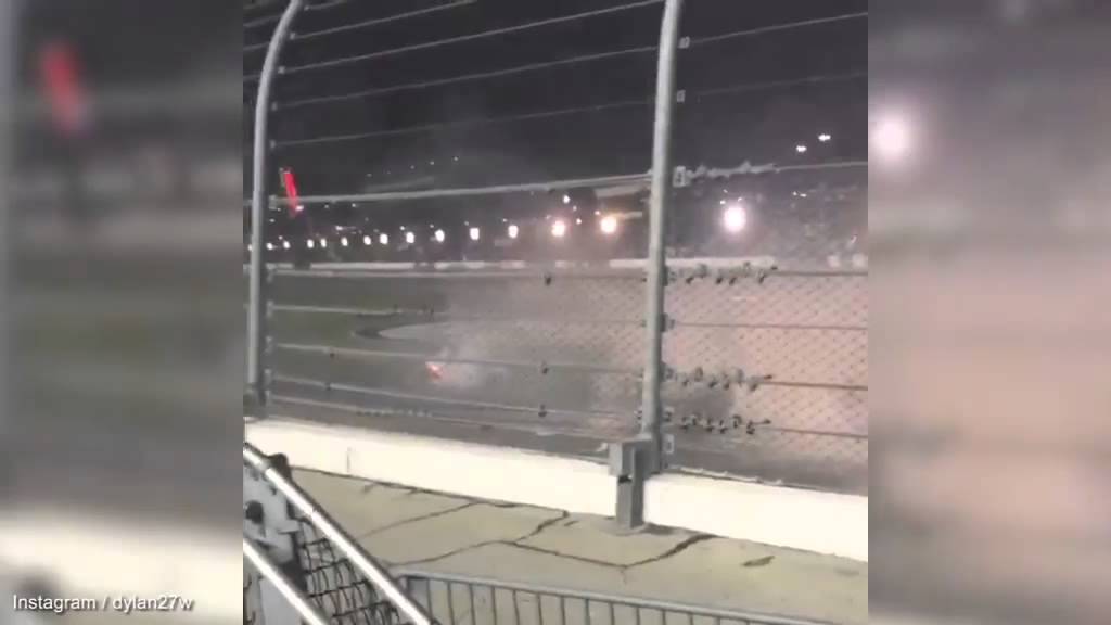 Footage captures horror of explosive NASCAR finish line crash - YouTube