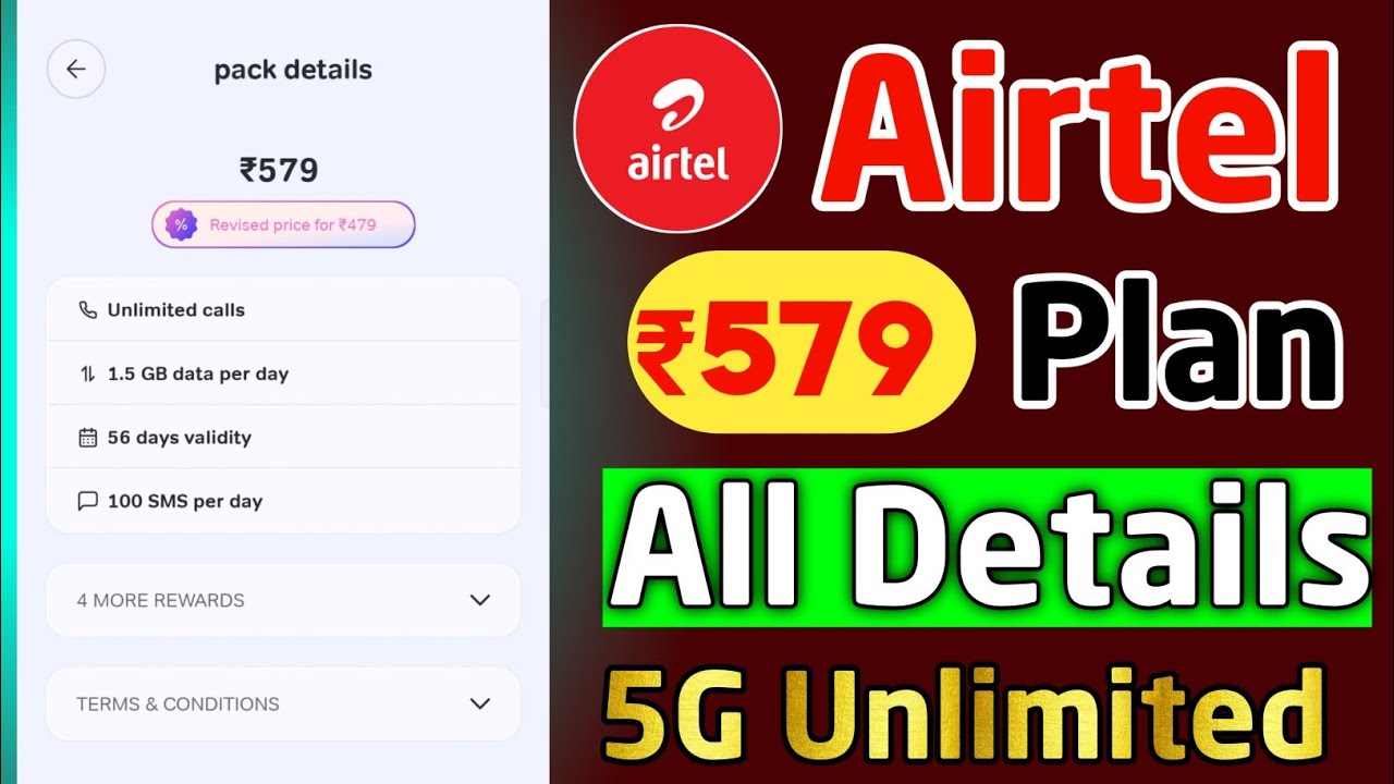 Airtel ₹579 Recharge Plan All Details 🔥 | Airtel ₹579 Plan Unlimited Data Or Not | Airtel Plan's ...