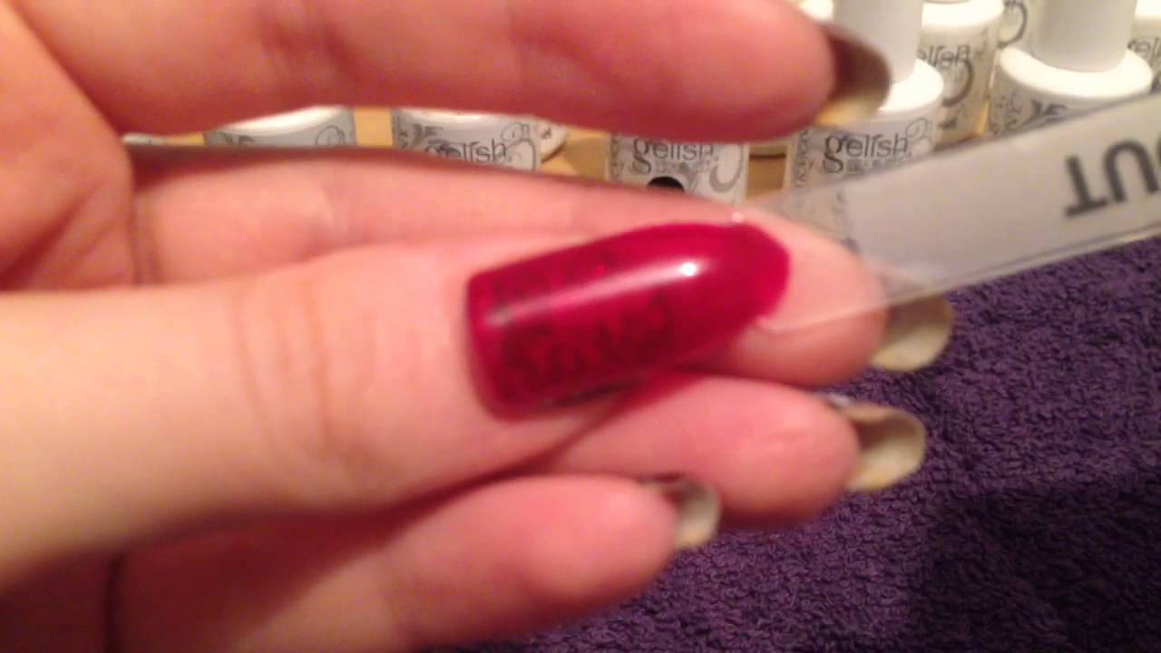 Gelish swatch stand out red gel polish review new - YouTube