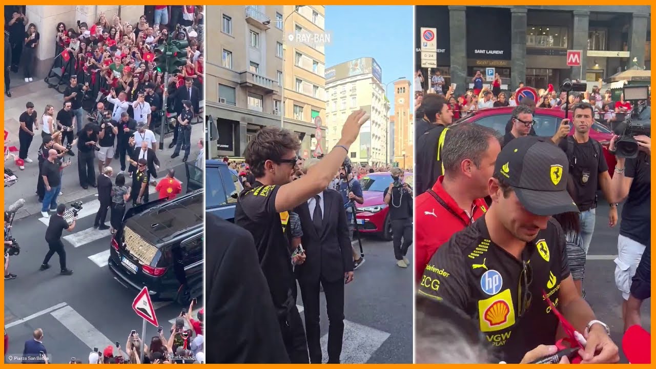 Charles Leclerc at the Ferrari store in Milan today- Fans Going Crazy 🤩 ...