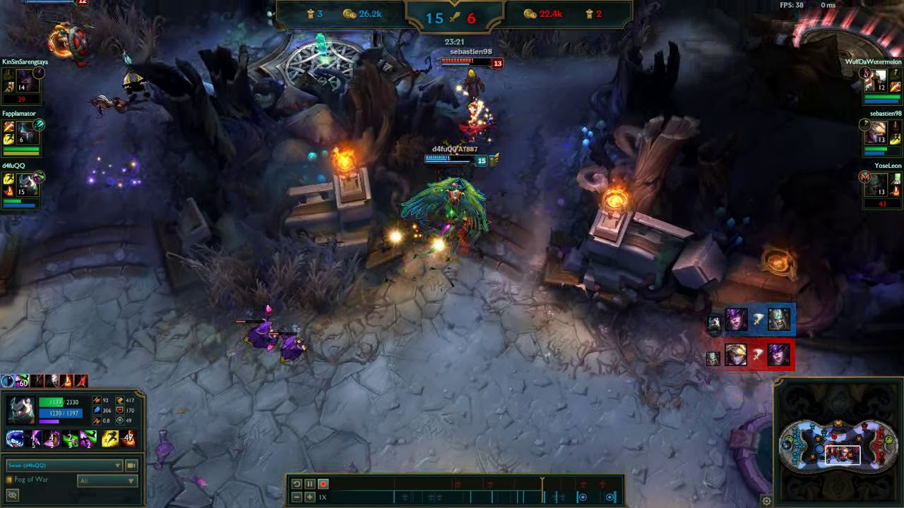 LoL - old swain 2vs3 triplekill (twisted treeline) #3 - YouTube