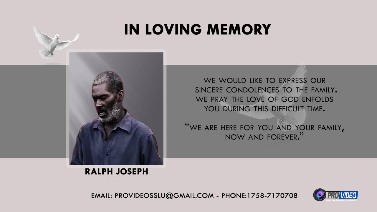 Funeral Service Of Ralph Joseph - YouTube